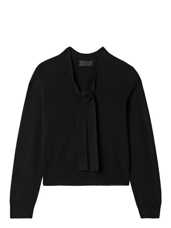 NILI LOTAN Genesis Cashmere Sweater With Pussy-bow Detail - Black