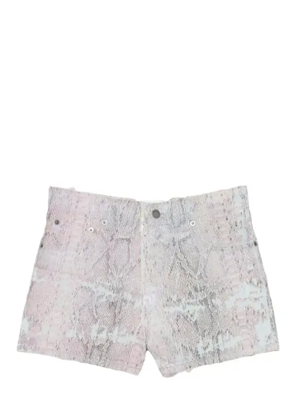 HAIKURE Brit Snake Denim Shorts - White