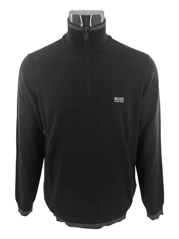 Hugo Boss Long-sleeved Quarter Zip Sweater - Black