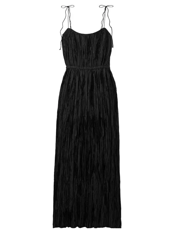 Ulla Johnson Strappy Pleated Maxi Dress - Black