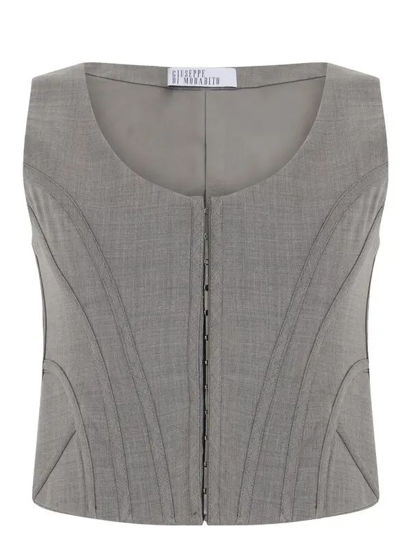 Giuseppe Di Morabito Hook-front Bustier Top - Grey