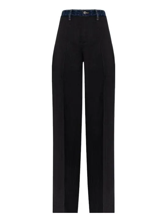Dsquared2 Tailored Wide-leg Pants With Front Pleats - Black