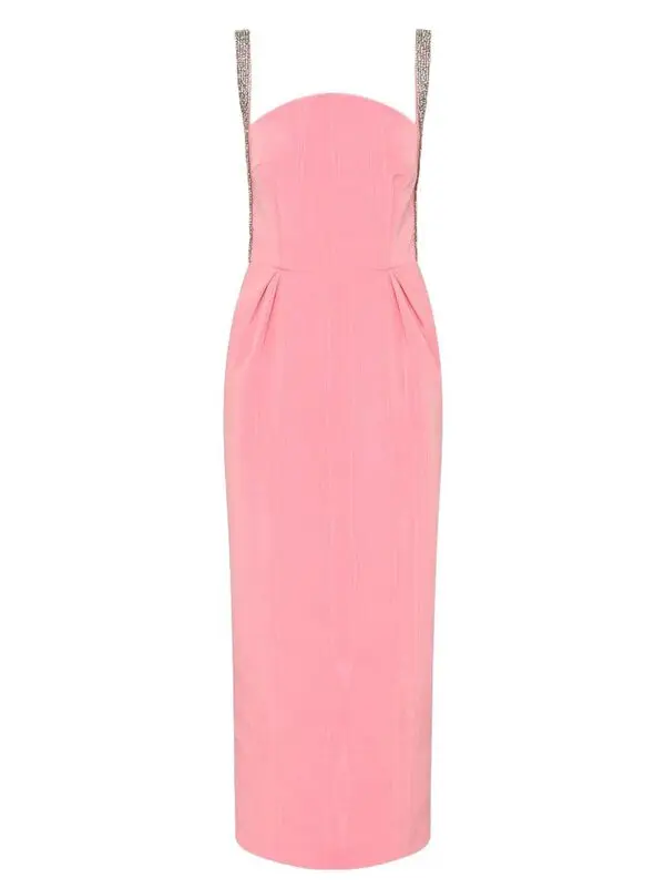 Rebecca Vallance Amaro Rhinestone Strap Dress - Pink