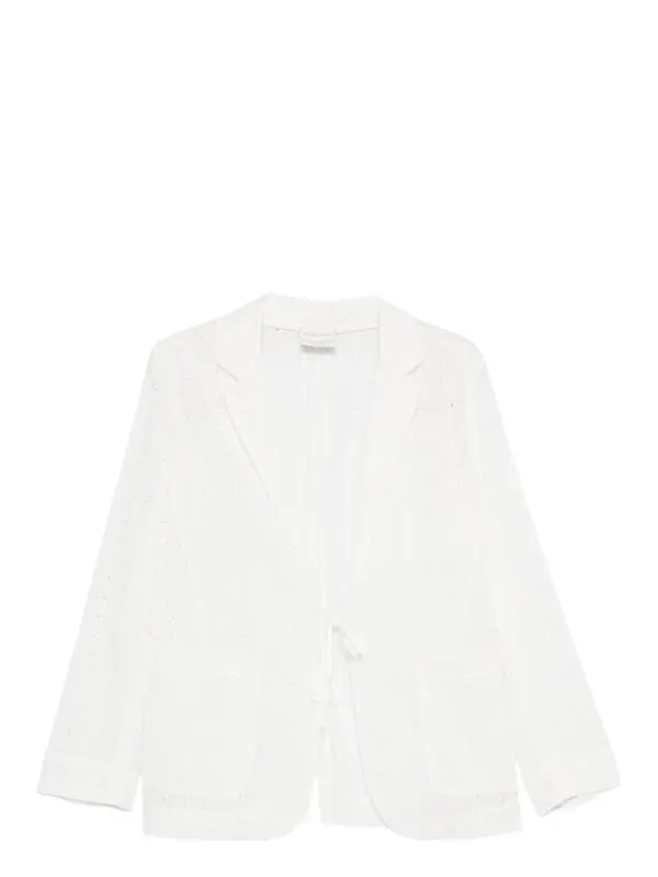 FORTE_FORTE Eyelet Tie Jacket - White
