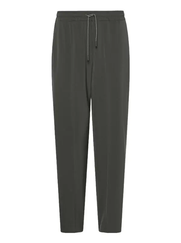 Marella Stretch Twill Joggers With Drawstring Waist - Olive Green