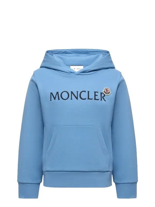 Moncler Long Sleeve Hooded Sweatshirt With Logo - Blue