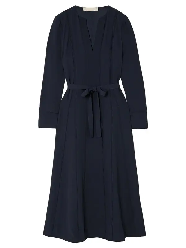 Ulla Johnson Asilia Belted Crepe Midi Dress - Navy Blue