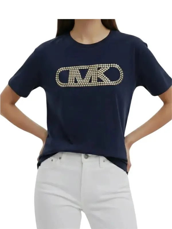 Michael Kors Embellished Crewneck T-shirt - Midnight Blue