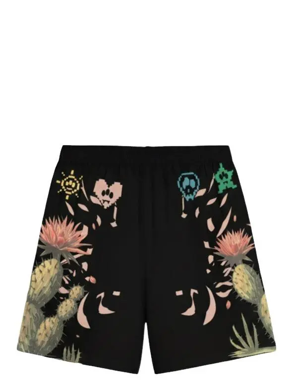 BARROW Cactus Print Bermuda Shorts - Black