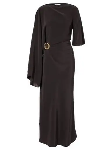 JOSEPH Satin Twill Midi Dress - Black