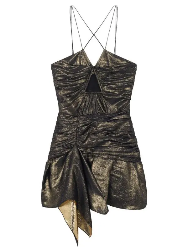 IRO PARIS Nikki Asymmetrical V-neck Mini Dress With Cut-out Detail - Black