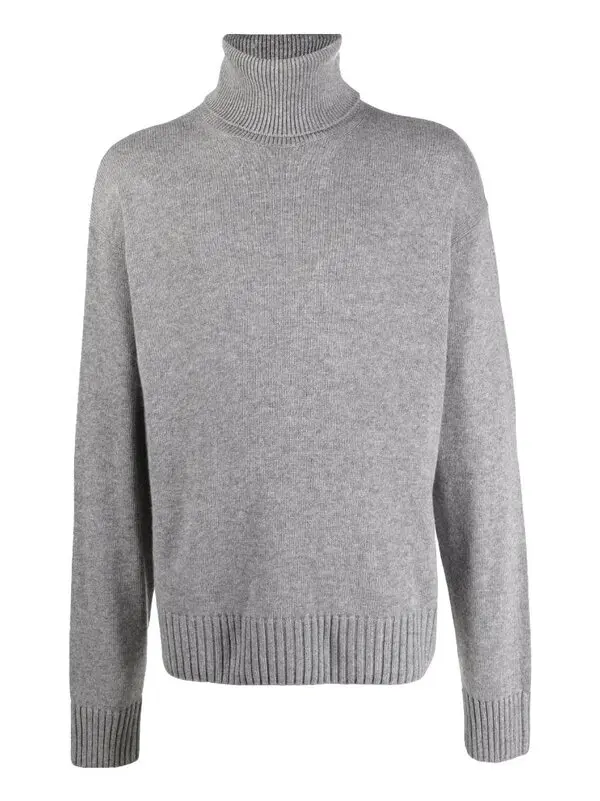 Off-White Fine Knit Turtleneck Jumper - Gray