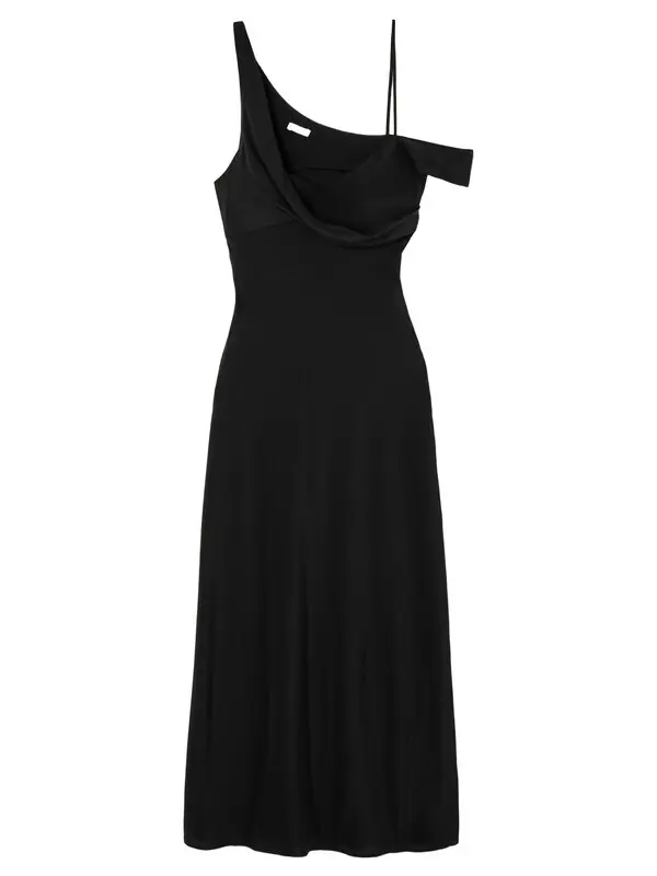 ST. AGNI Draped Off-shoulder Dress - Black