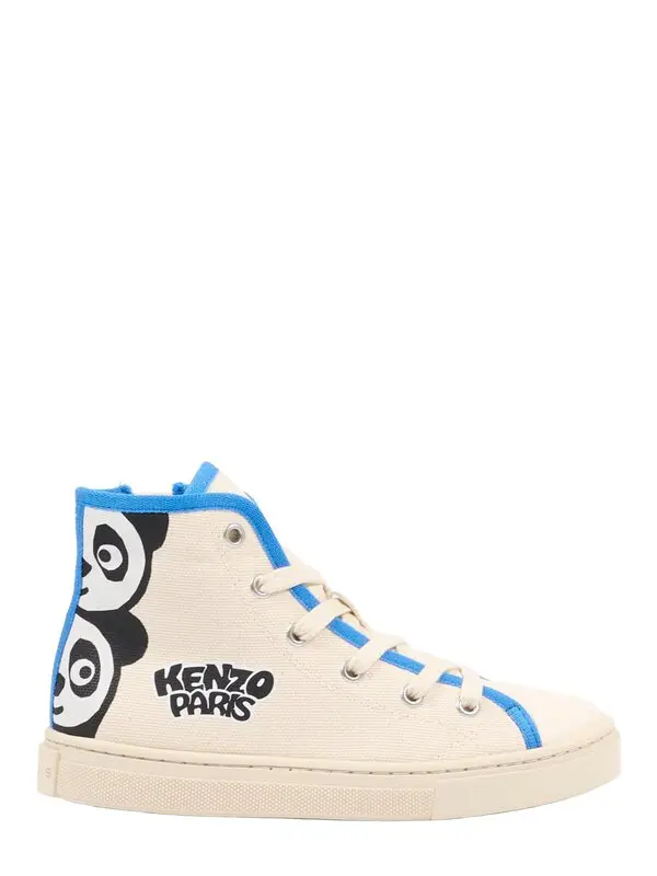 Kenzo Panda Print High-top Sneakers - Nude