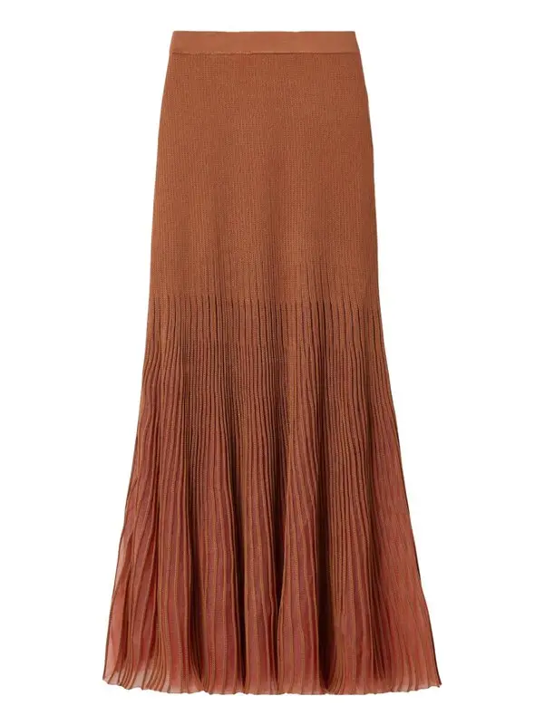 Ulla Johnson Emilia Tulle-trimmed Ribbed-knit Midi Skirt - Saffron
