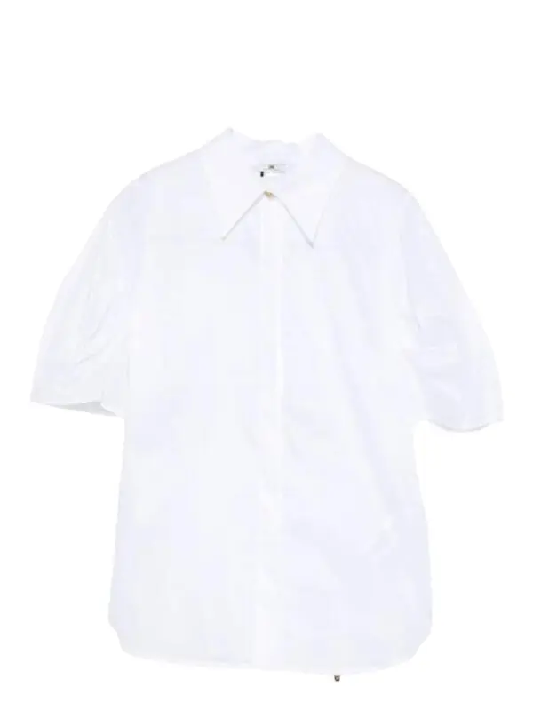Elisabetta Franchi Puff-sleeve Shirt With Open Back Detail - White