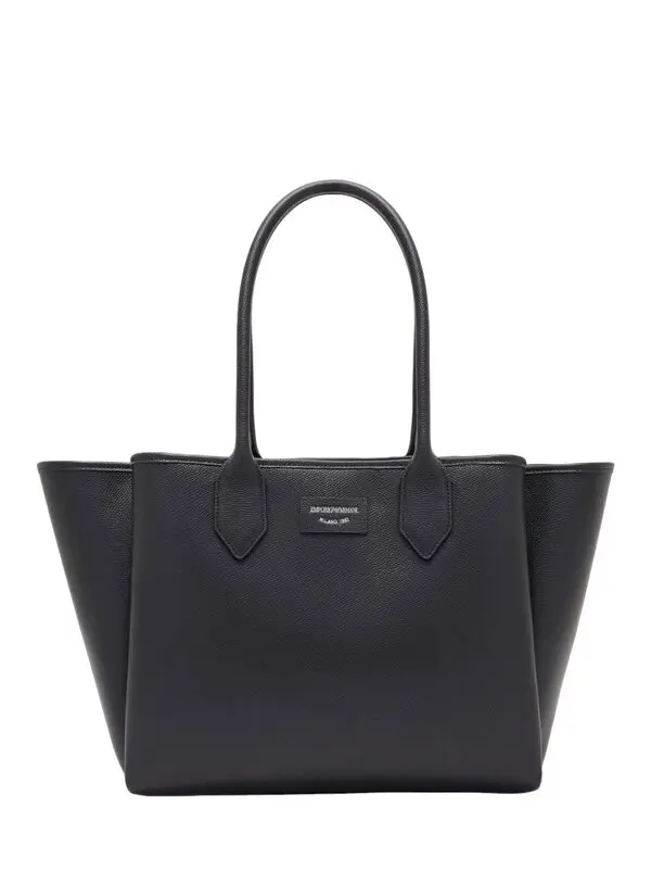 Emporio Armani Logo Patch Top Handle Bag - Black