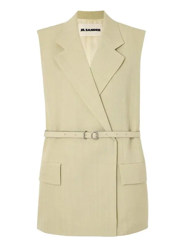 JIL SANDER Lapel Vest With Matching Belt - Neutral
