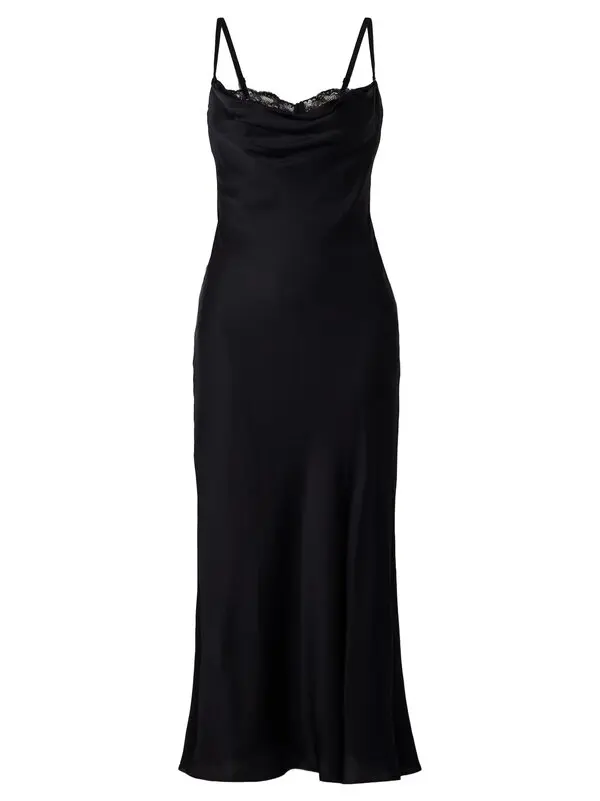 Staud Evangeline Lace-trimmed Slip Dress - Black