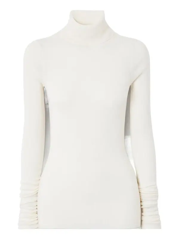 THE FRANKIE SHOP Utica Wool And Silk-blend Turtleneck Sweater - Ivory