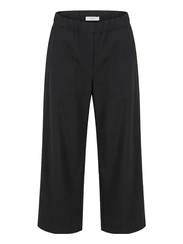 Patrizia Pepe Straight-leg Poplin Trousers - Black