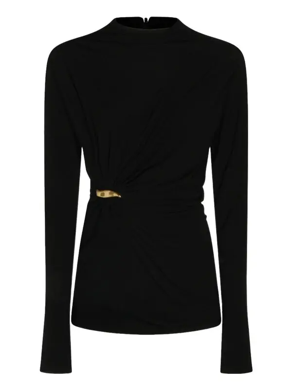 Bottega Veneta Embellished Long Sleeve Top - Black