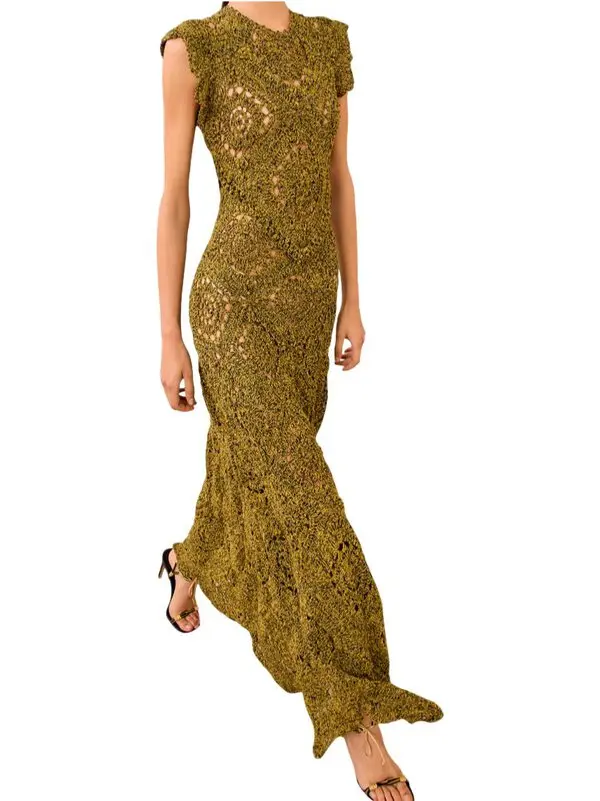 Ulla Johnson Crochet Maxi Dress - Brown
