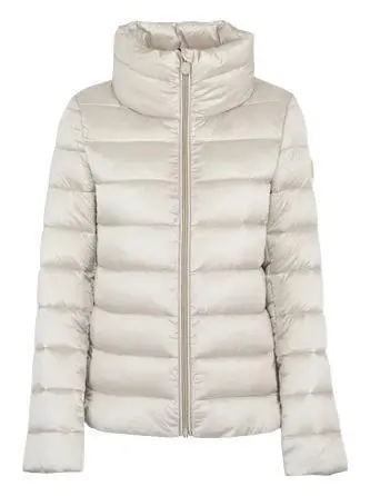 SAVE THE DUCK Zip-up Puffer Jacket With Stand Collar - White