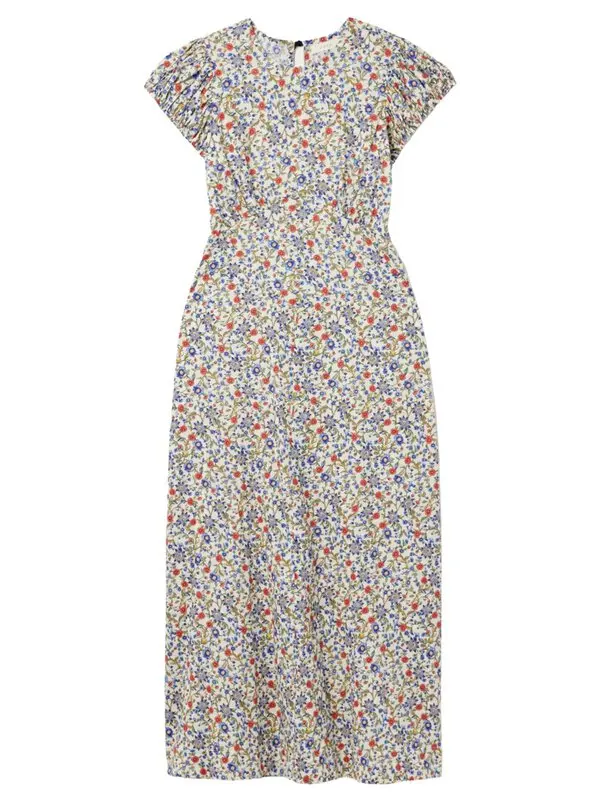 DÔEN Rhodia Floral-print Organic Cotton-voile Midi Dress - Multi-color