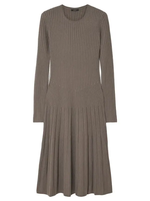 JOSEPH Merino Rib Knit Dress - Mushroom