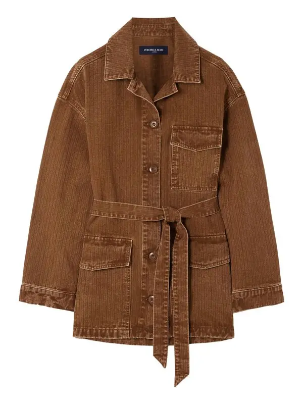 Veronica Beard Ramone Twill Casual Jacket - Brown
