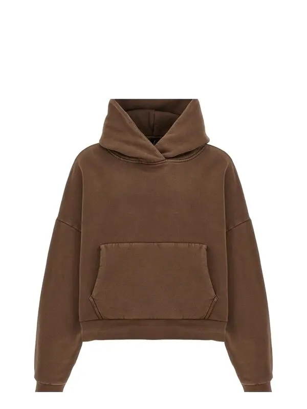 ENTIRE STUDIOS Cropped Hoodie With Kangaroo Pocket - Green