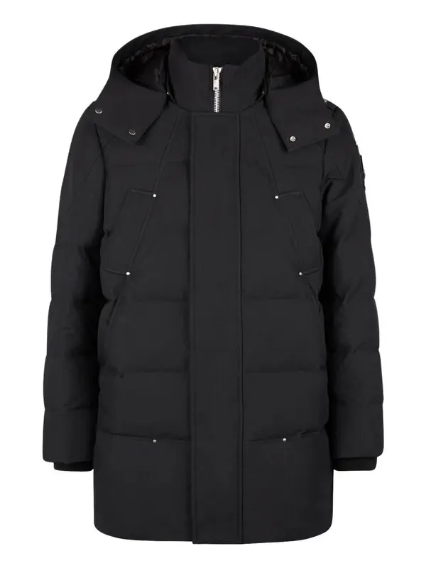 Moose Knuckles Hooded Zip-fastening Coat With Cuffed Sleeves - Black