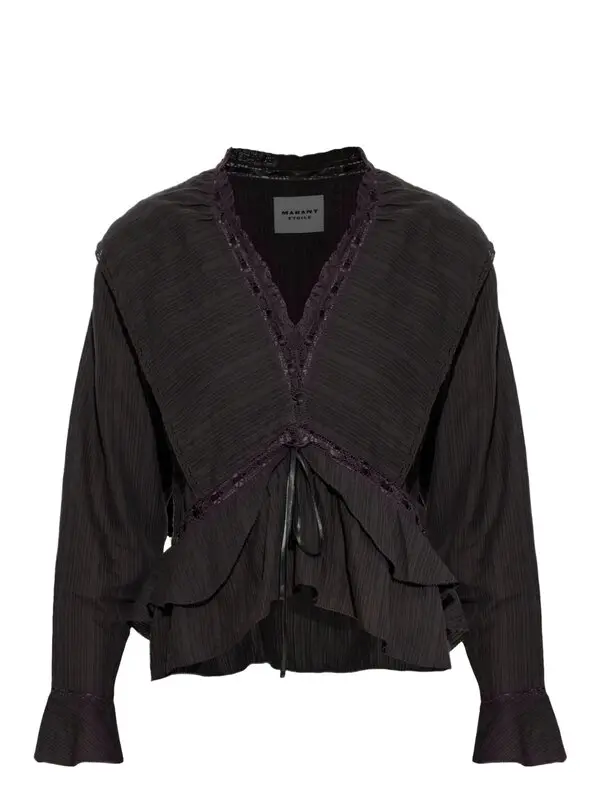 Isabel Marant Étoile Long Sleeved Ruffled Blouse - Black