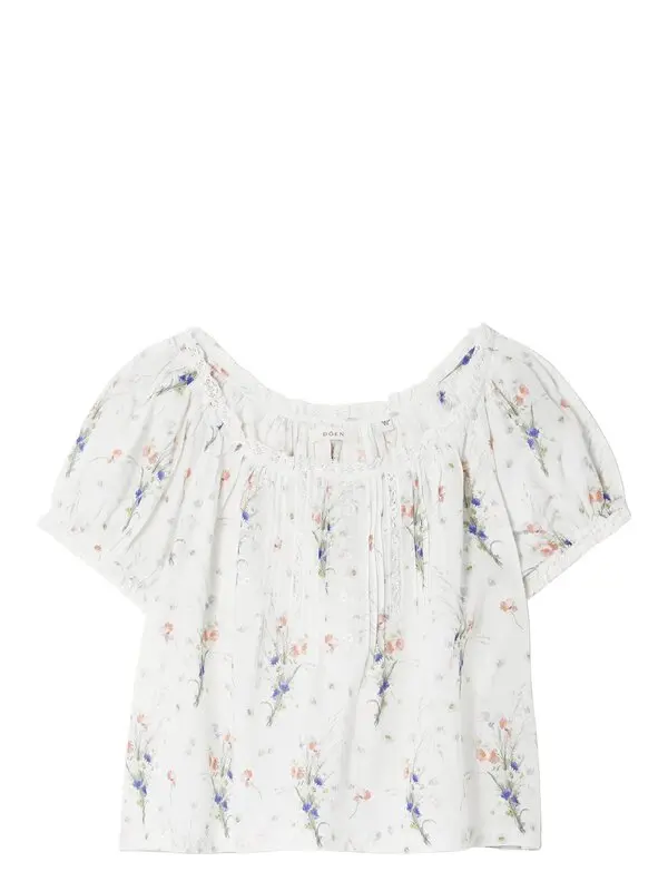 DÔEN Frederica Lace-trimmed Shirt - White