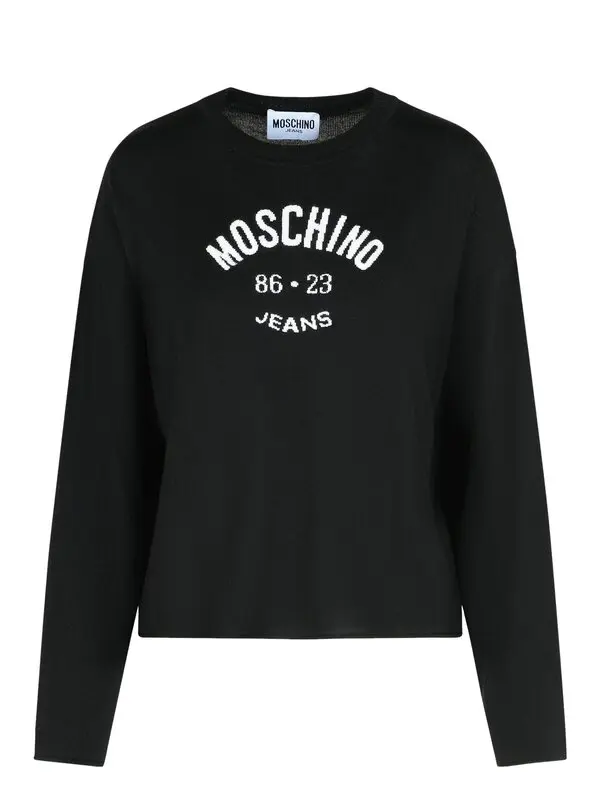 Moschino Embroidered Knitted Sweater - Black