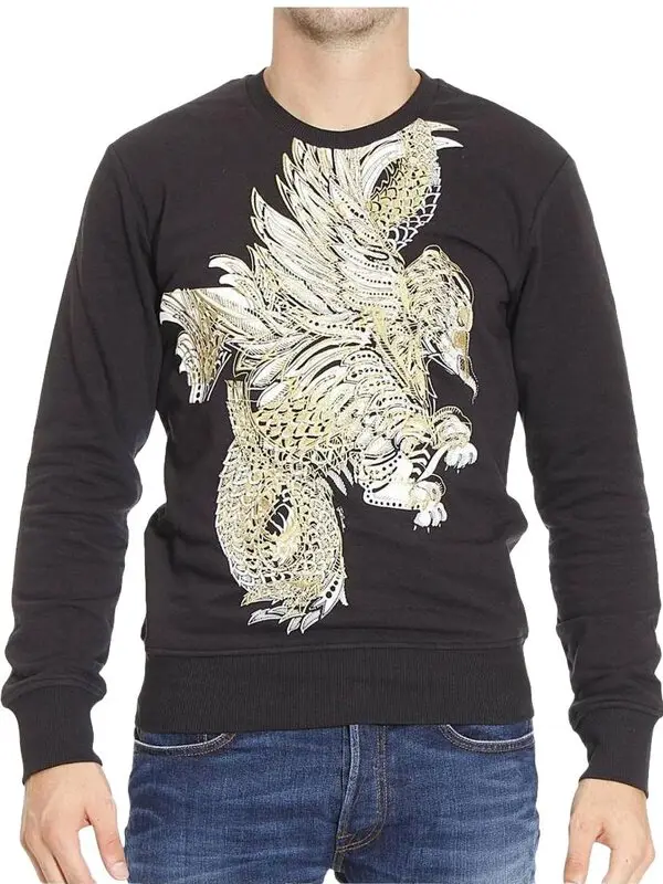 Just Cavalli Pullover Sweatshirt With Graphic Print - Black