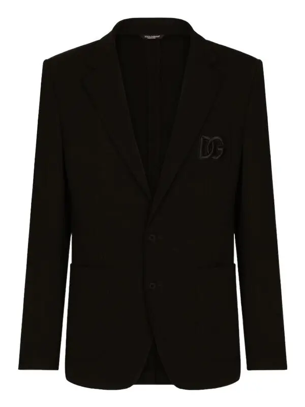 Dolce & Gabbana Dg Embroidered Single-breasted Blazer - Black