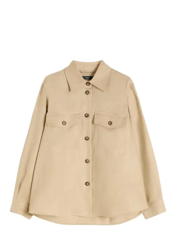 Max Mara Collared Flap-pocket Shirt Jacket - Sand-colored