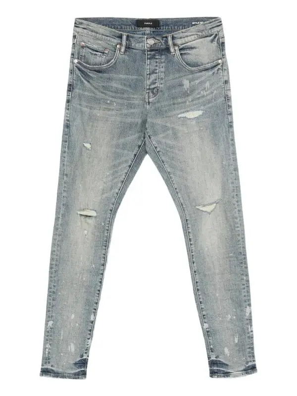 PURPLE BRAND Belt Loop Jeans With Distressed Details - Blue