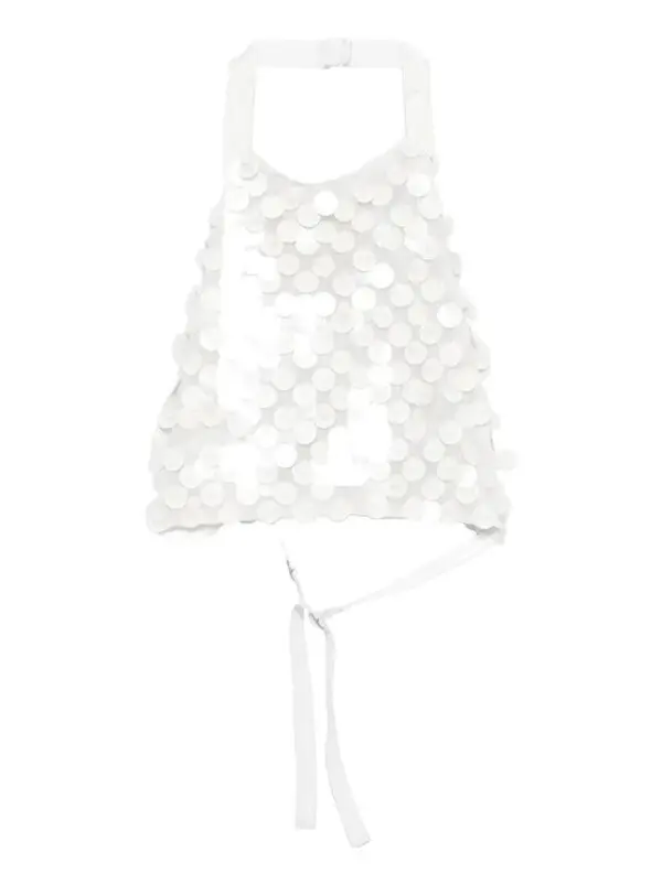 P.a.r.o.s.h Sequined Halter Top - White