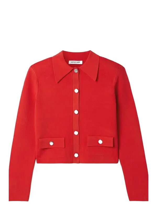 Veronica Beard Cropped Jacket With Flat Collar - Red