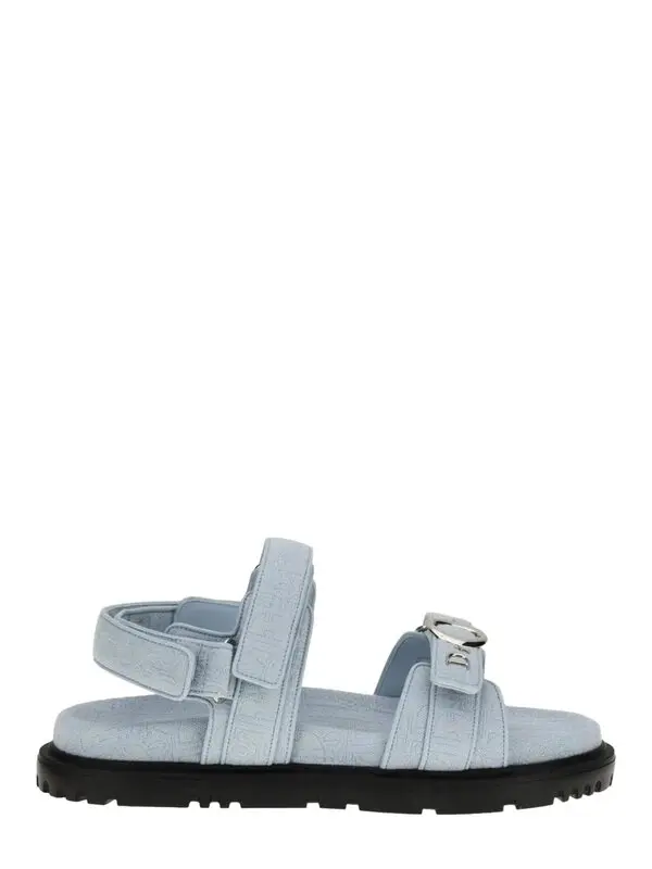 Dior Open Toe Flat Sandals - Gray