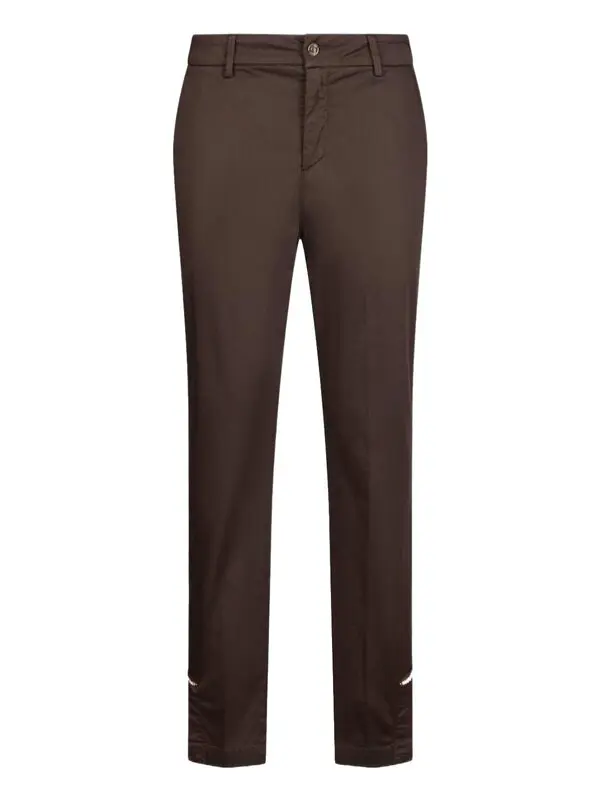Liu Jo Embellished Slit Trousers - Dark Brown