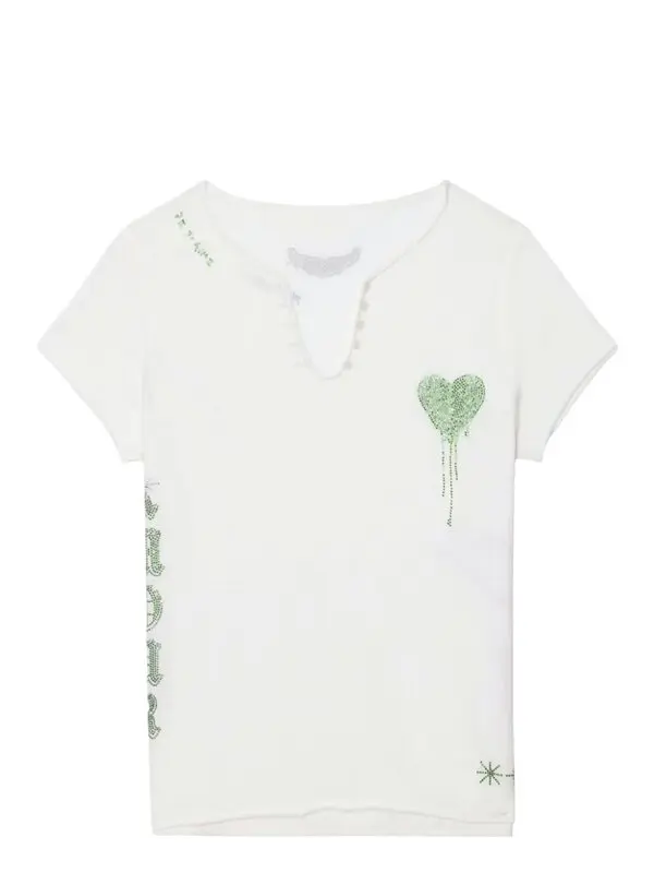 Zadig&Voltaire Henley Heart-detail T-shirt - White