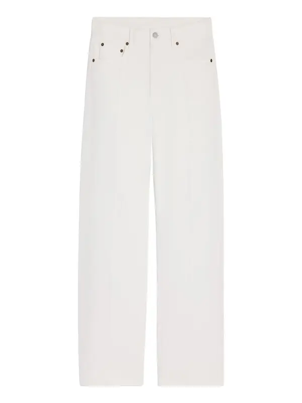 Celine Boyfriend Jeans In Heavy Cotton Twill - White