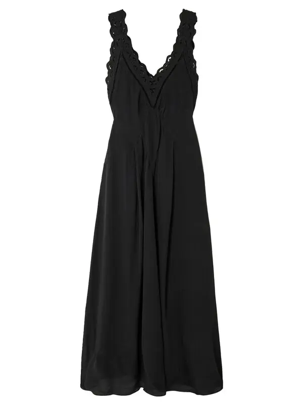Isabel Marant Étoile Lace-insert Pleated Dress - Black
