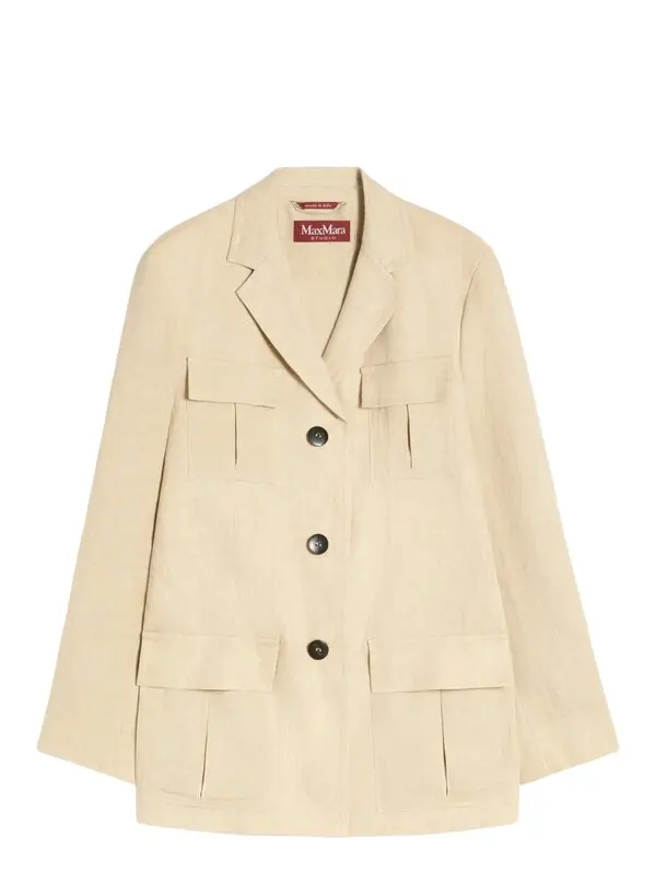 Max Mara Buttoned Jacket With Drawstring Waistband - Colonial Color