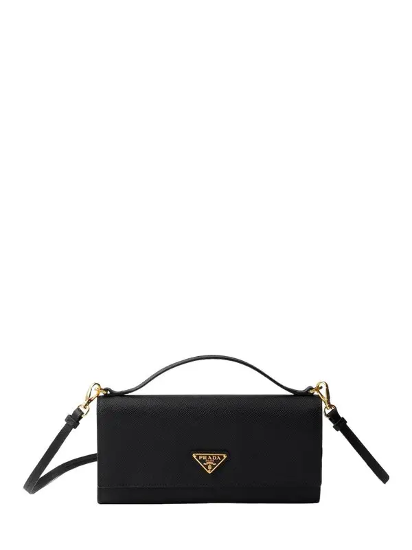 Prada Triangle-logo Top Handle Wallet - Black