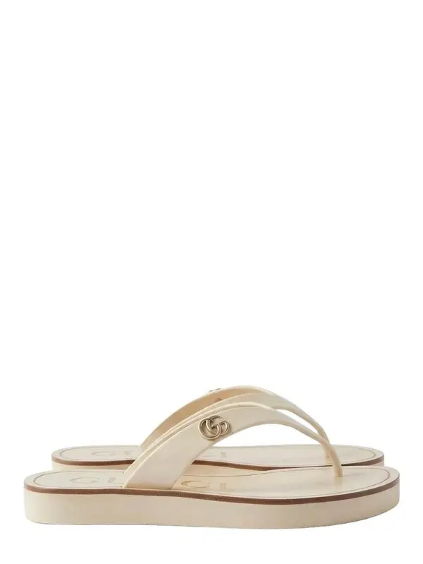 Gucci Double G Thong Sandals - Ivory